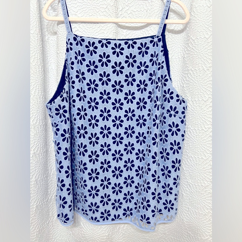 Anthropologie Lined Eyelet Tank - Gem